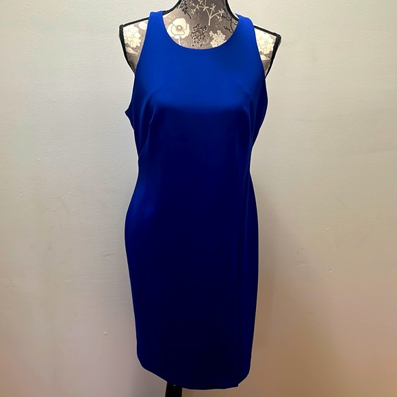 Calvin Klein | Dresses | Bright Cobalt Blue Racerback Dress | Poshmark